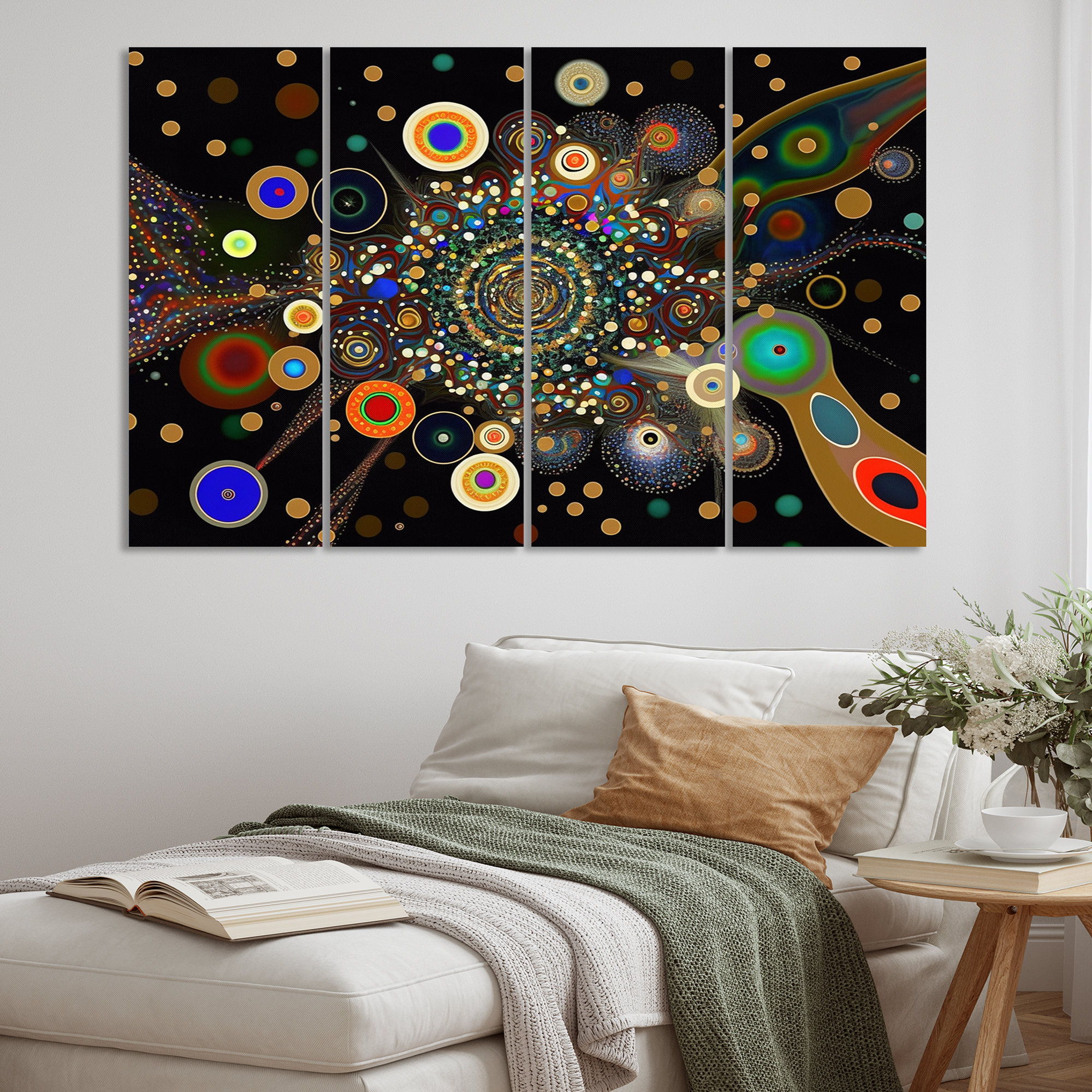 Wrought Studio Pristine Spirit Spiritual Abstract - Modern Geometric Wall Decor - 4 Panels ...